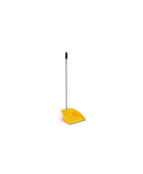 RECOGEDOR C/MANGO METALICO Y GOMA AMARILLO 1u - TH Higiene